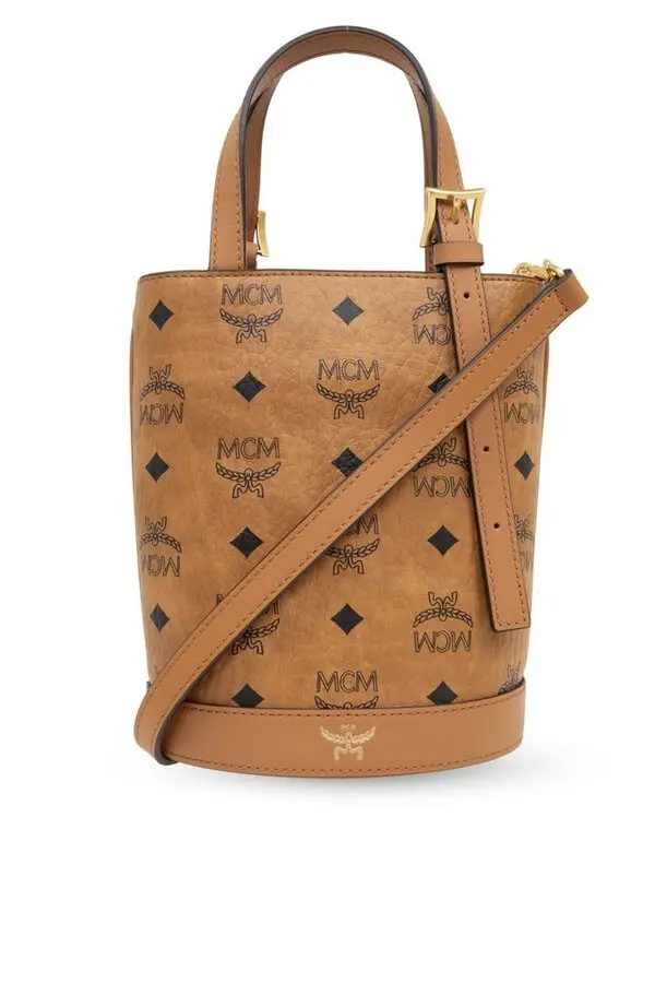 Mcm Logo Printed Shoulder Bag In Brown - 26% Off | Editorialist