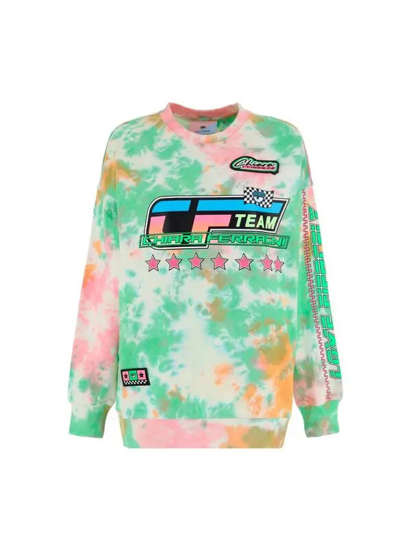 Chiara Ferragni Tie-Dyed Crewneck Sweatshirt In Multi 53% Off