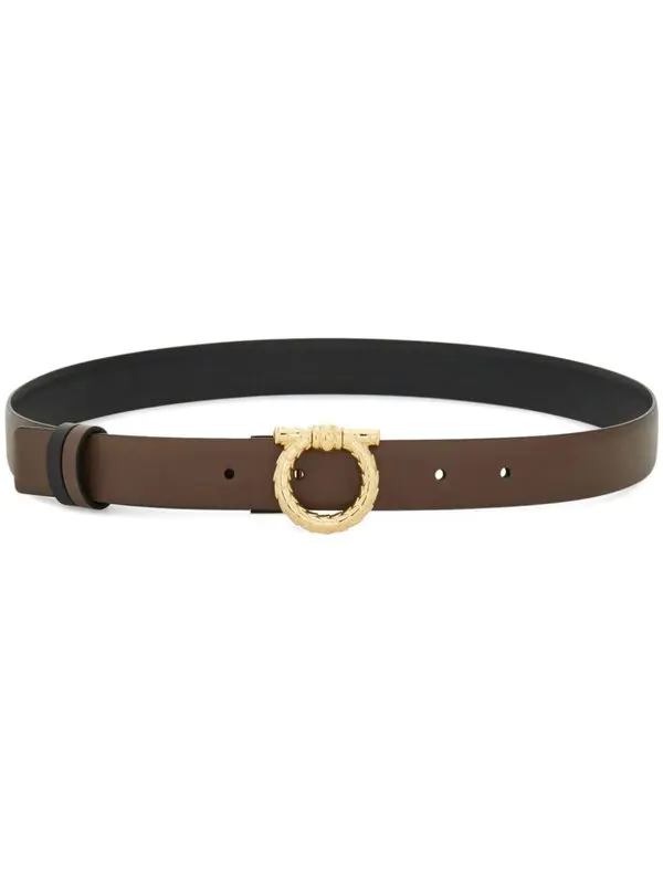 FERRAGAMO Gancini Reversible Belt - Brown