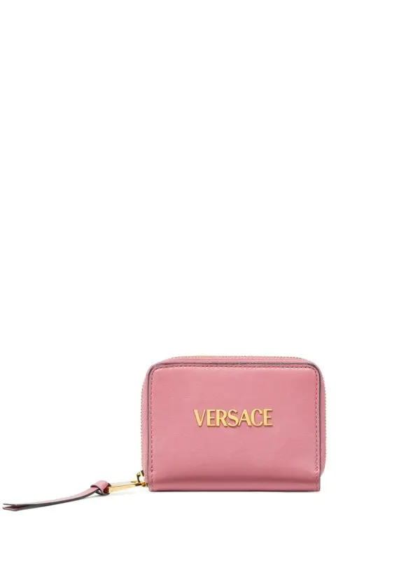Versace Tag Zip-up Wallet - Pink