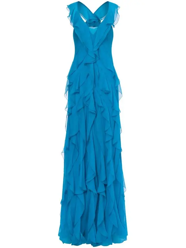 Alberta Ferretti Ruffled Gown