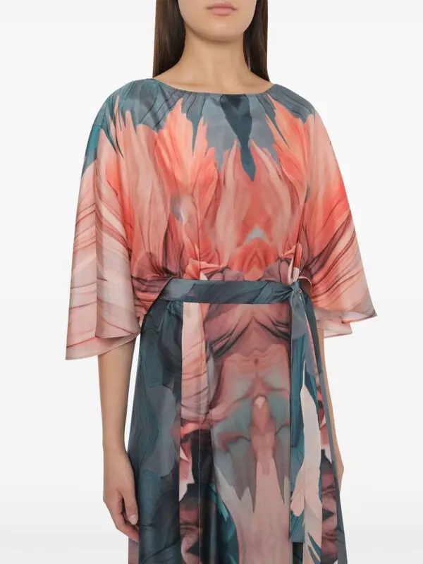 Alberta Ferretti Watercolour Silk Maxi Dress