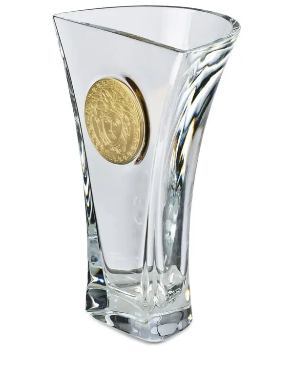 Versace Medusa-plaque Crystal Vase - White