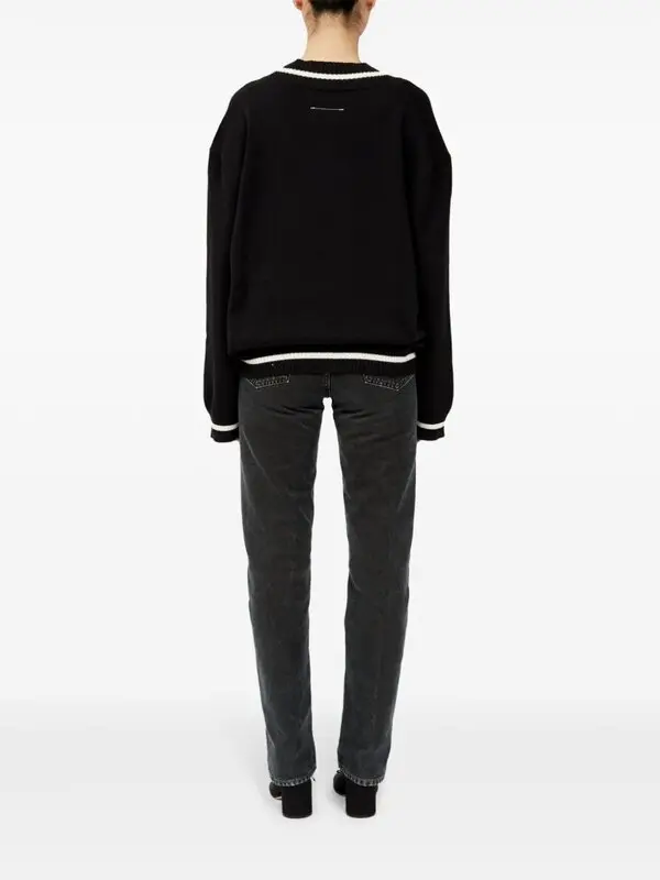 MAISON MARGIELA Logo-knit Jumper - Black