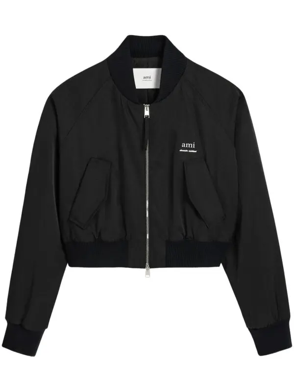 AMI Paris Logo-lettering Bomber Jacket
