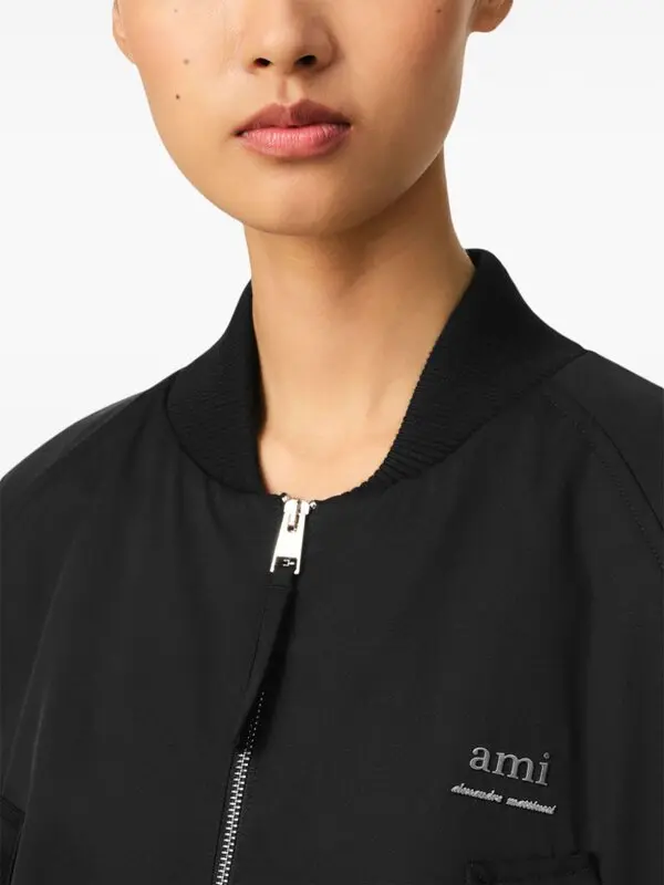 AMI Paris Logo-lettering Bomber Jacket
