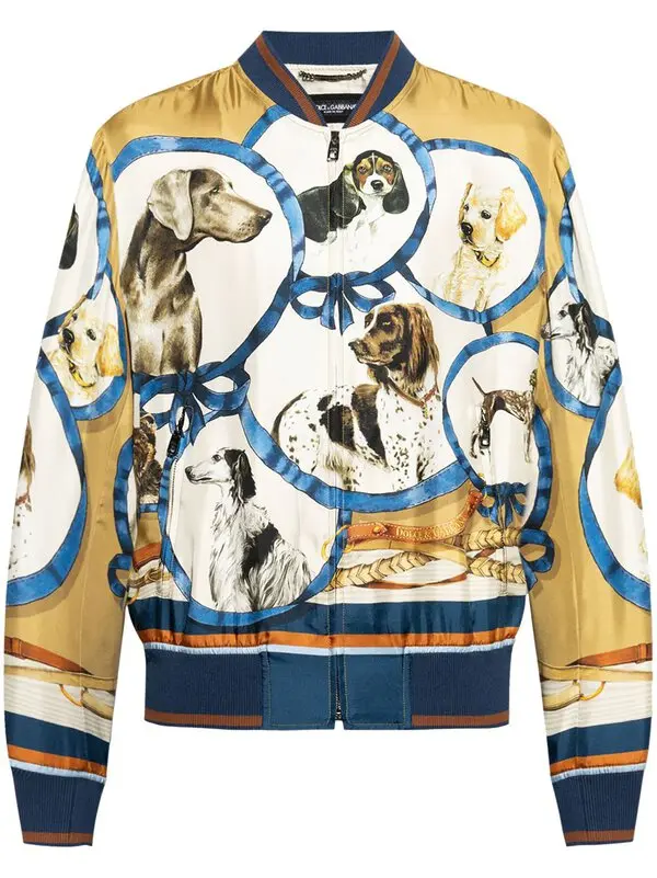 Dolce & Gabbana Graphic-print Bomber Jacket - Yellow