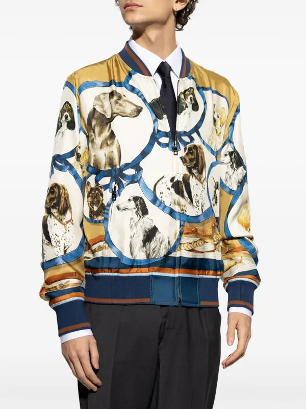 Dolce & Gabbana Graphic-print Bomber Jacket - Yellow