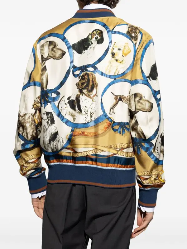 Dolce & Gabbana Graphic-print Bomber Jacket - Yellow