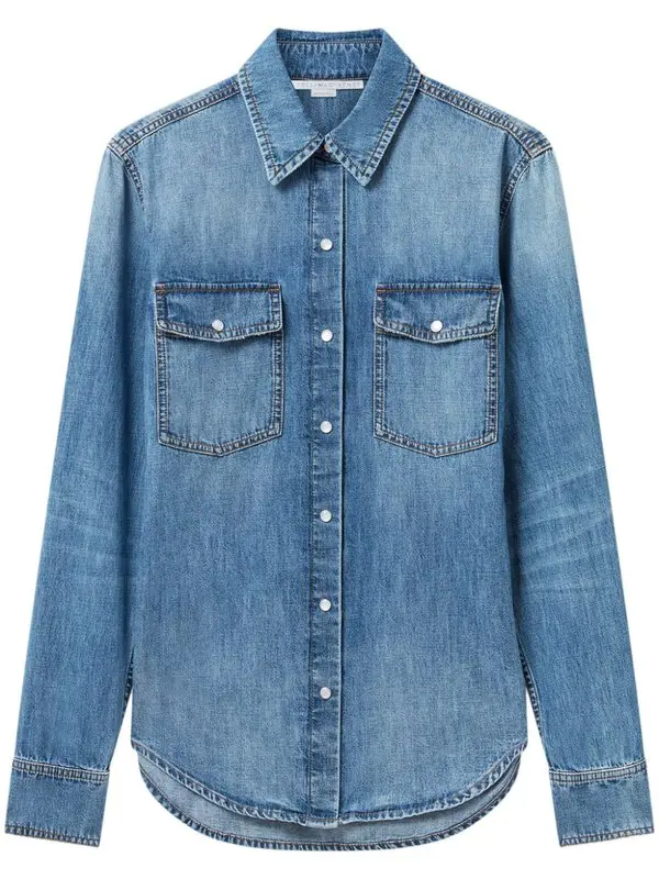 Stella McCartney Logo-patch Denim Shirt - Blue