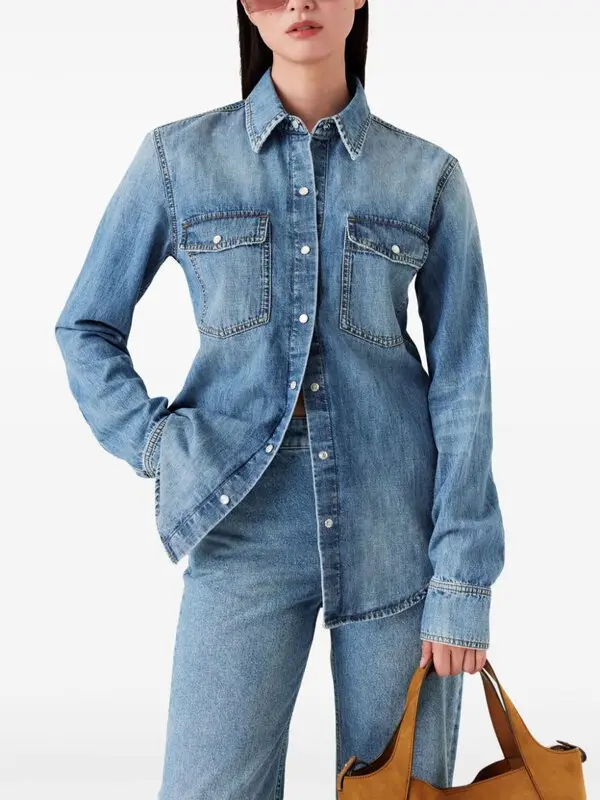 Stella McCartney Logo-patch Denim Shirt - Blue