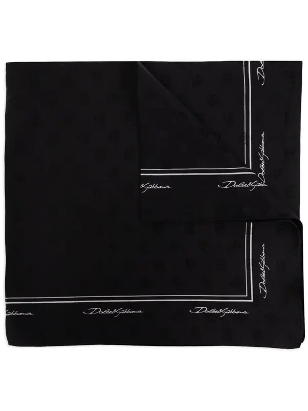 Dolce & Gabbana Logo-print Silk Scarf - Black