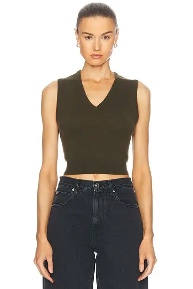 Eterne Lenny Cashmere Sweater Vest - Moss