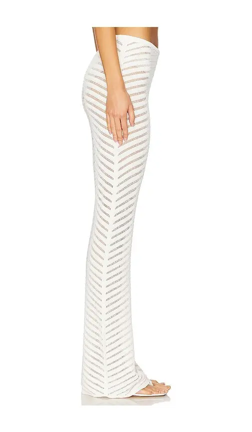 Devon Windsor Camille Wide Leg Sheer Knit Pants - Ivory