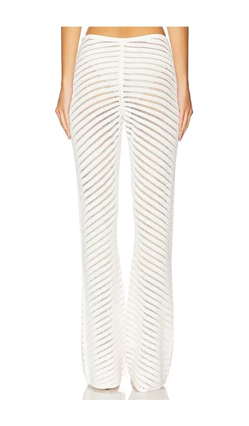 Devon Windsor Camille Wide Leg Sheer Knit Pants - Ivory