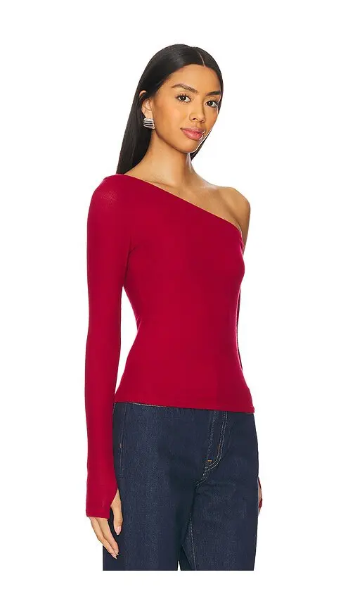 Michael Lauren Magdaleno Asymmetrical Long Sleeve Top - Maroon