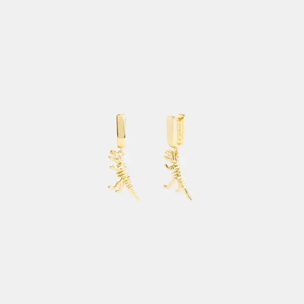 COACH® Skeletal Rexy Huggie Earrings - Gold