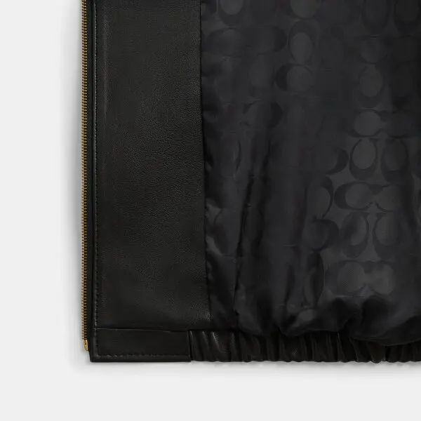 COACH Heritage C Plaque Leather Jacket