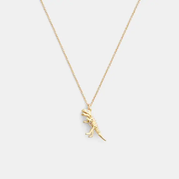 COACH® Skeletal Rexy Pendant Necklace - Gold