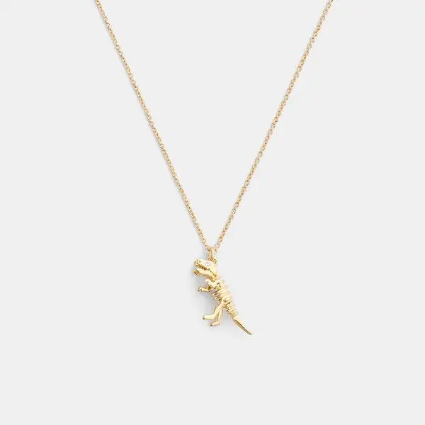 COACH Skeletal Rexy Pendant Necklace - Gold