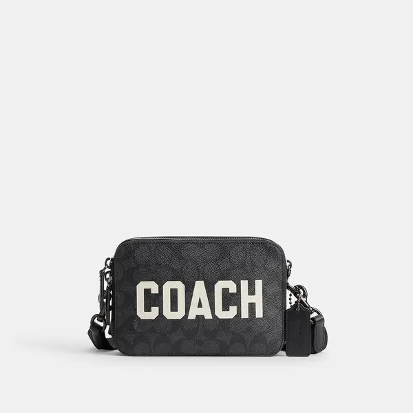Coach Charter Crossbody Bag 19 With Graphic - Charcoal Multi