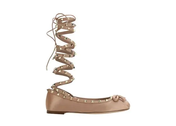 Valentino Garavani Rockstud Ballerinas - Beige