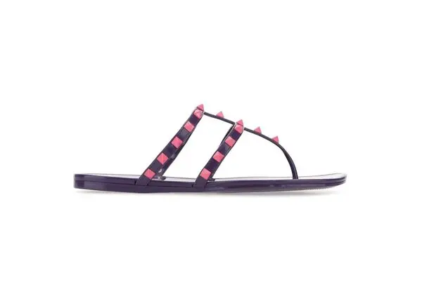 Valentino Garavani Rockstud Slip-on Sandals - Purple/pink