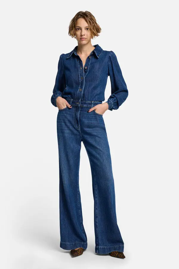 7 For All Mankind Lustre Tailored Jumpsuit - Denim