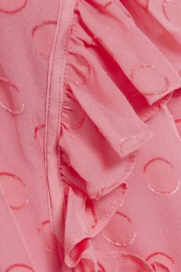 Saloni Rose Wrap-effect Fil Coupé Maxi Dress - Bubblegum