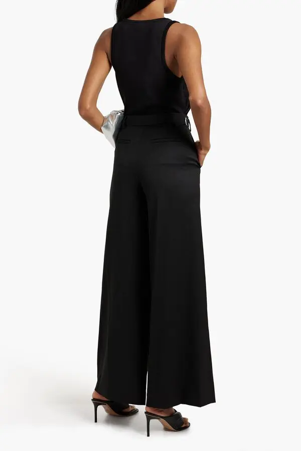 Simkhai Faro Satin-paneled Stretch-knit Tank - Black