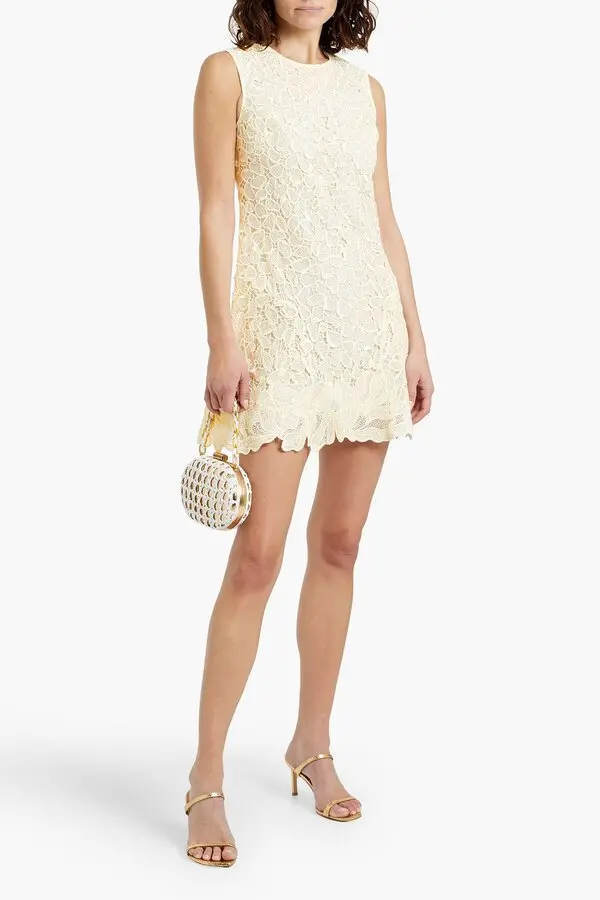 Simkhai Drake Guipure Lace Mini Dress In Ivory - 60% Off | Editorialist