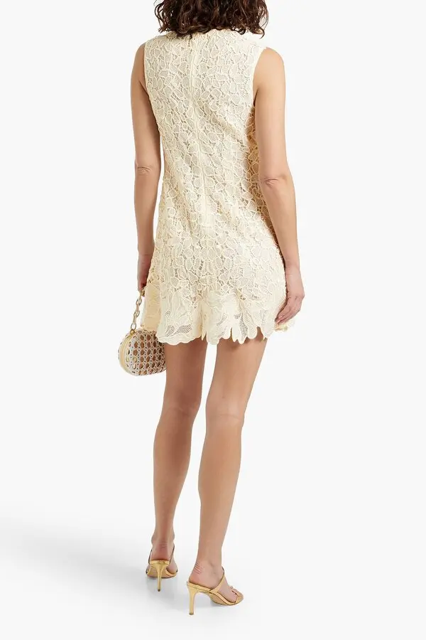 jonathan simkhai guipure lace mini dress Simkhai Women's Joy Lace Mock Neck Mini Dress - Black