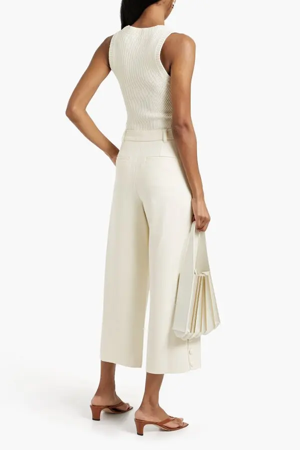 Simkhai Miki Cropped Wide-leg Pants - Ivory