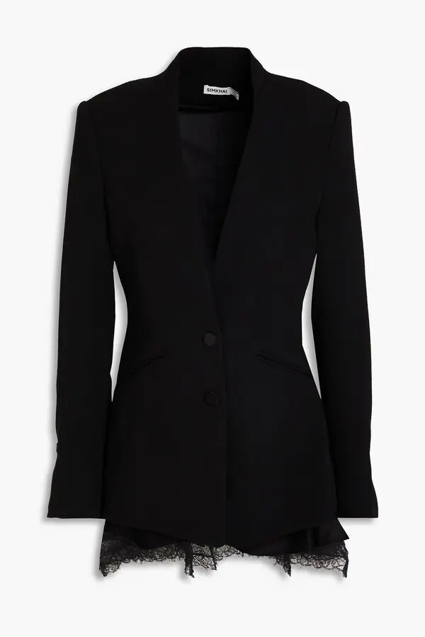Simkhai Allie Lace-trimmed Cady Blazer - Black