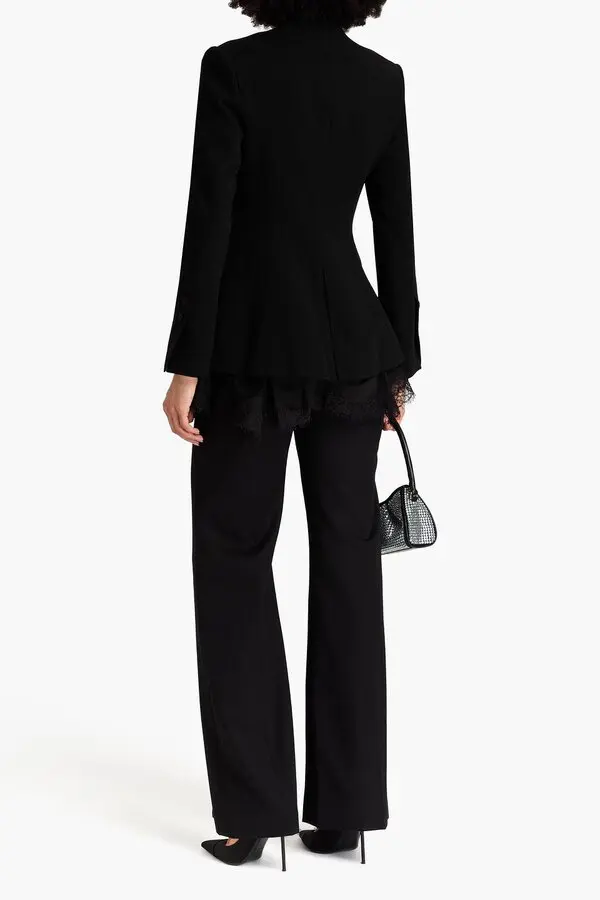 Simkhai Allie Lace-trimmed Cady Blazer - Black