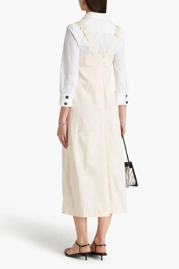 Tibi Pleated Cotton Midi Dress