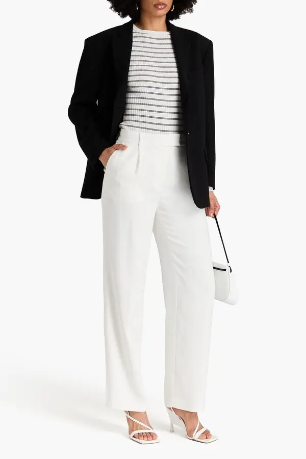 Simkhai Novia Pleated Straight-leg Pants - Ivory