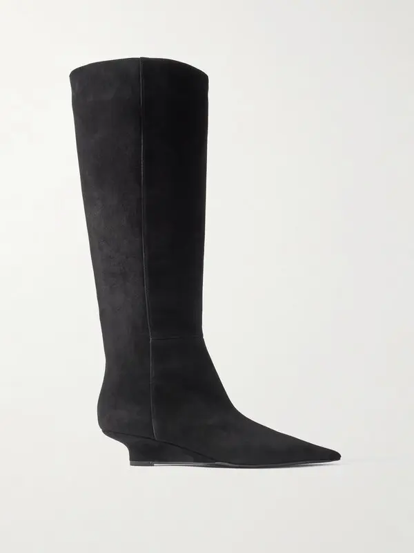 TOTEME Sharp Suede Knee Boots