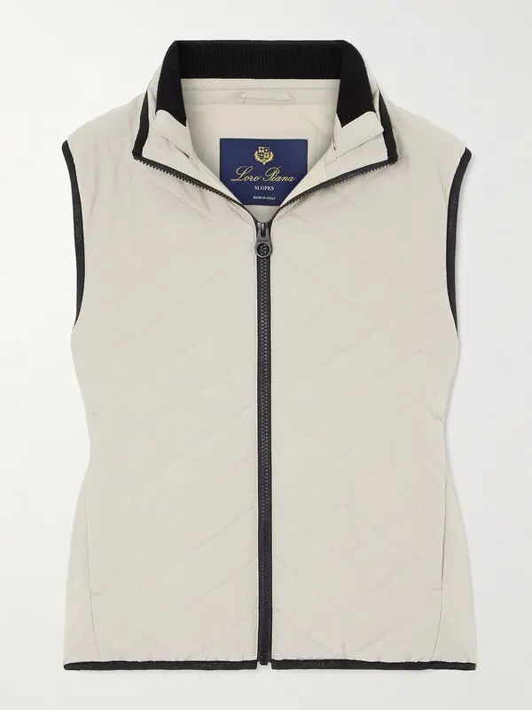 Loro Piana Rocky Quilted Shell Vest - Neutrals