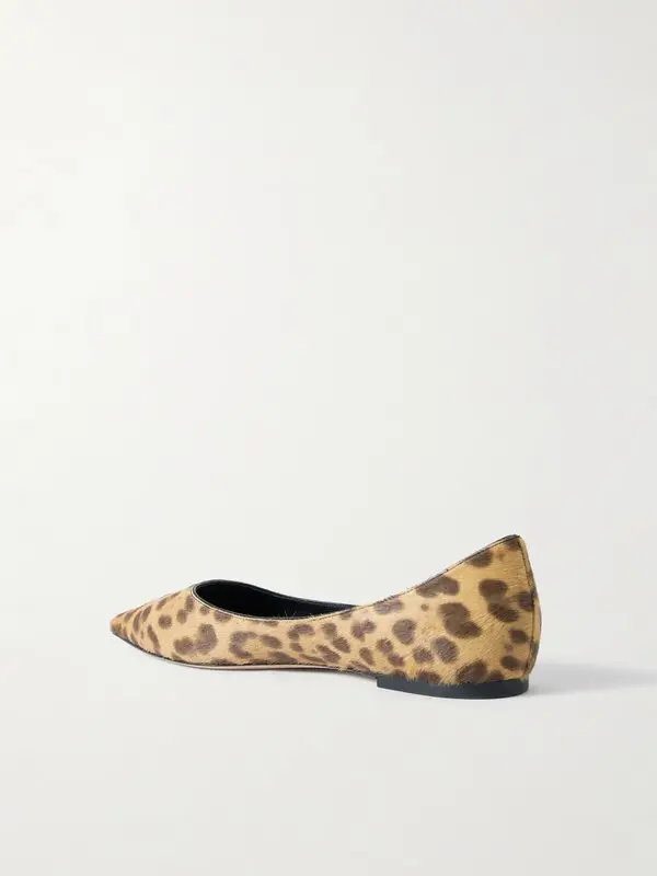 JIMMY CHOO Love Leopard-print Pony Hair Ballet Flats - Animal Print