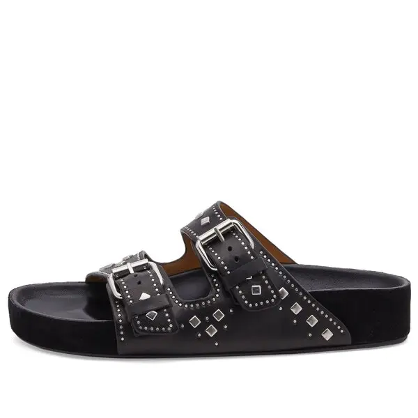 Isabel Marant Lennyo Studded Buckle Sandals - Black
