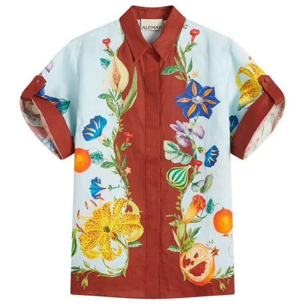 ALEMAIS Alemis Dahlia Floral Linen Shirt - Multi