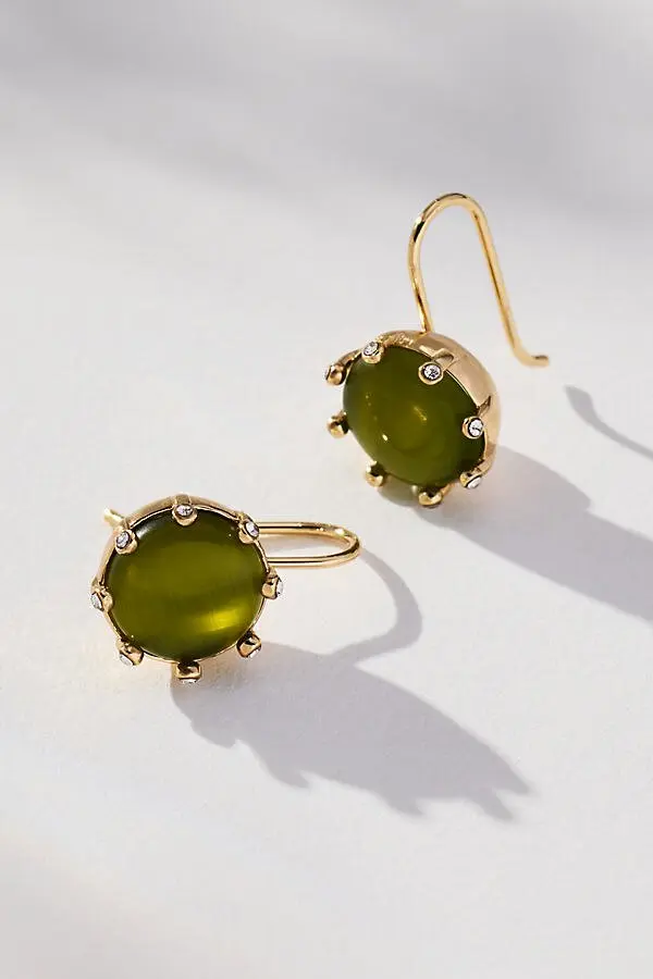 Anthropologie Eight-prong Crystal Earrings - Green