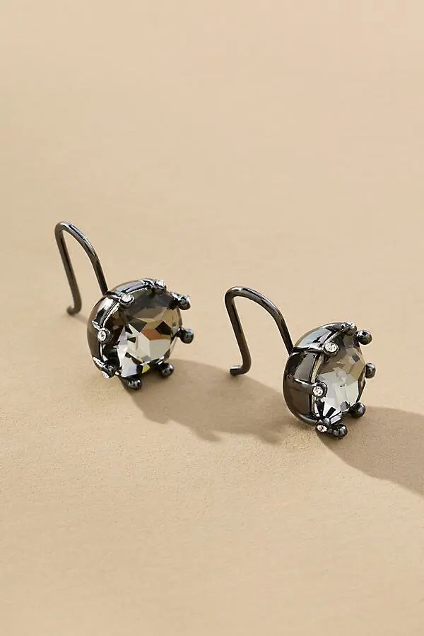 Anthropologie Eight-prong Crystal Earrings - Gunmetal