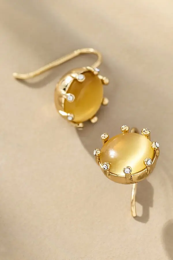 Anthropologie Eight-prong Crystal Earrings - Yellow
