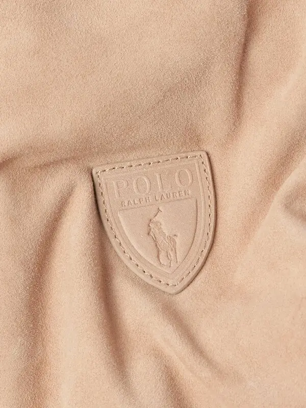 Polo Ralph Lauren Reversible Logo-appliquéd Suede And Shell Overshirt - Neutrals