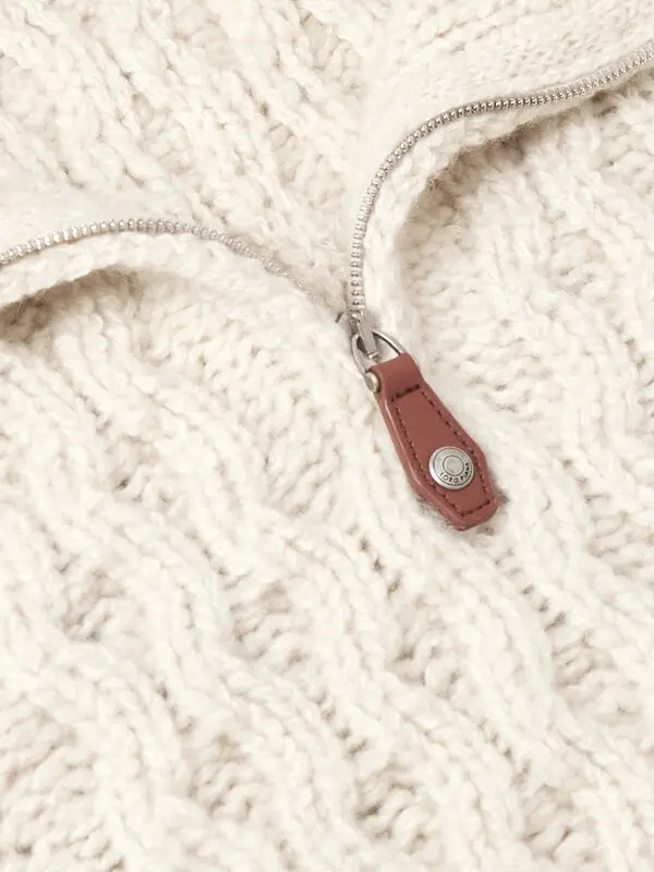 Loro Piana Valduggia Cable-knit Cashmere Half-zip Sweater
