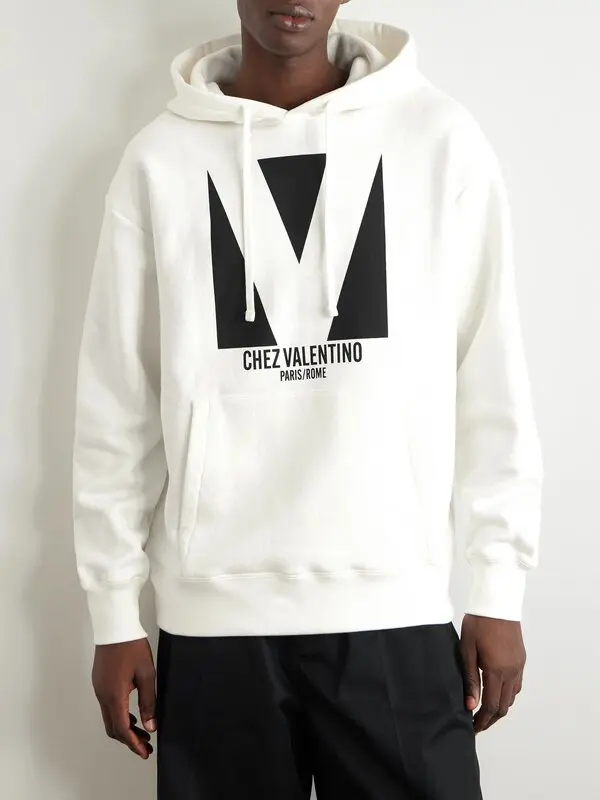 Valentino Garavani Logo-Print Cotton-Jersey Hoodie