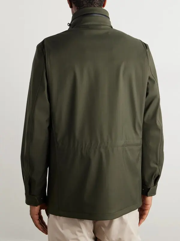 Loro Piana Traveller Logo-appliquéd Bristol Clima System 3l Wool-blend Hooded Field Jacket - Green
