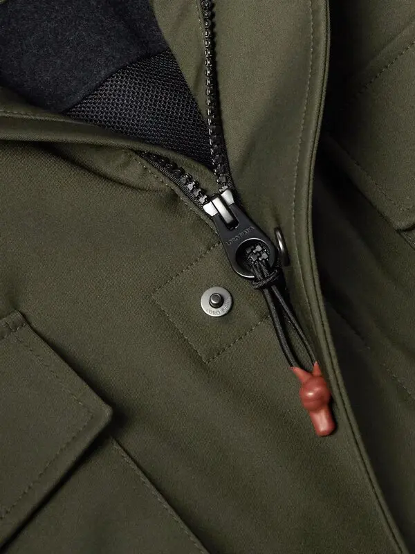 Loro Piana Traveller Logo-appliquéd Bristol Clima System 3l Wool-blend Hooded Field Jacket - Green